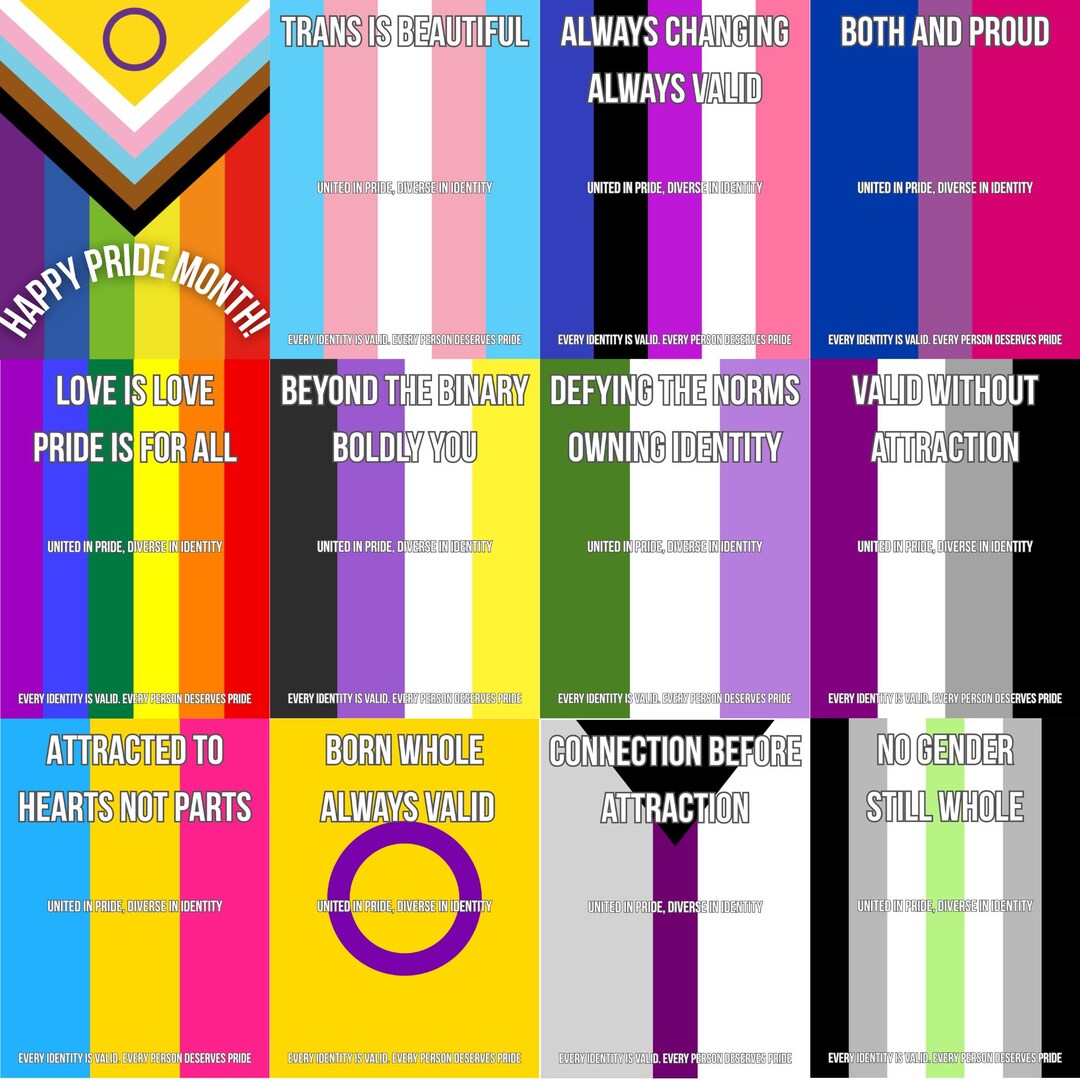 LGBTQ+ Pride Flag Digital Print Bundle – 12 Inclusive Flags | PDF & PNG ...
