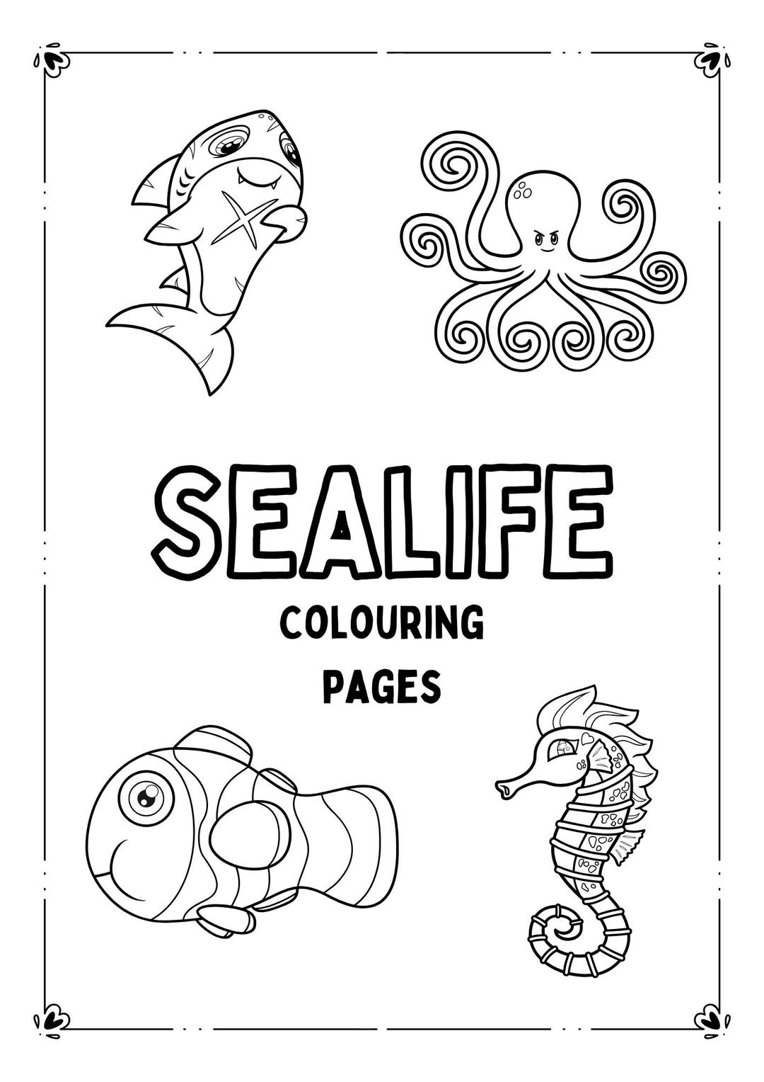 Sealife Animal Colouring Pages | PDF Download | Ocean Animals Colouring ...
