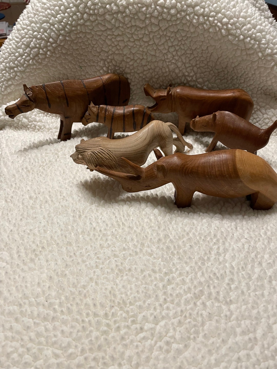 Carved Wooden African Animals, Primitive, Lot of 6 - Etsy