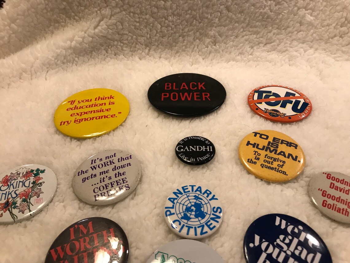 Pinbacks Assorted Sizes Lot of 12 - Etsy