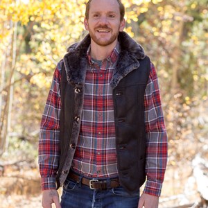 Mens Sheepskin Vest-gambler W/collar - Etsy