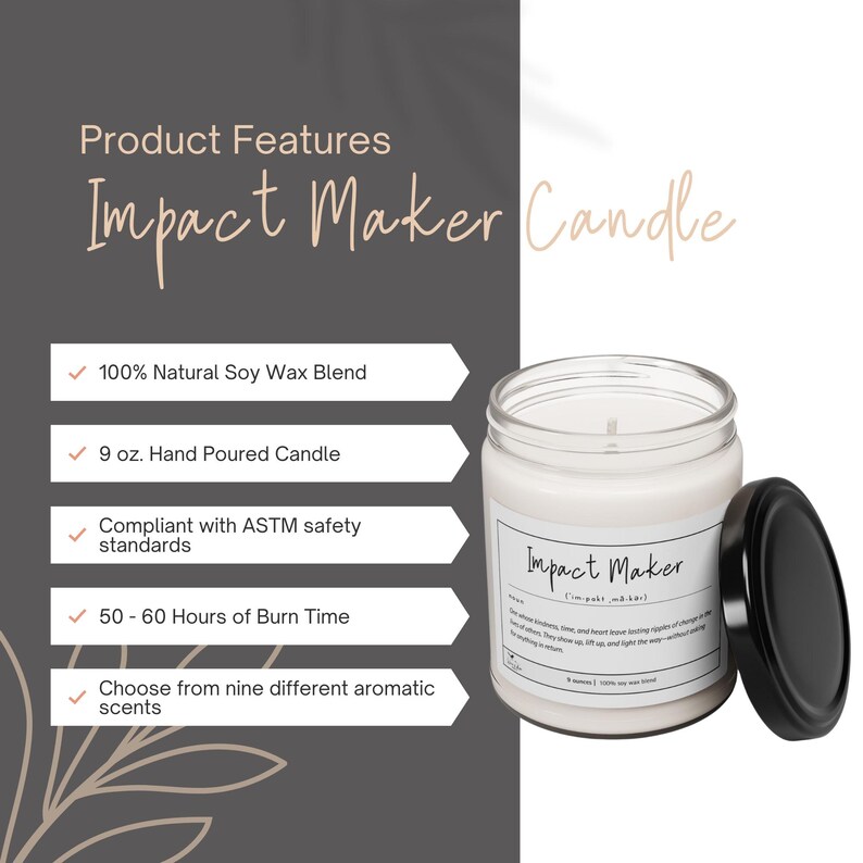 Impact Maker Candle, Volunteer Appreciation Gifts, Thank You Volunteer ...