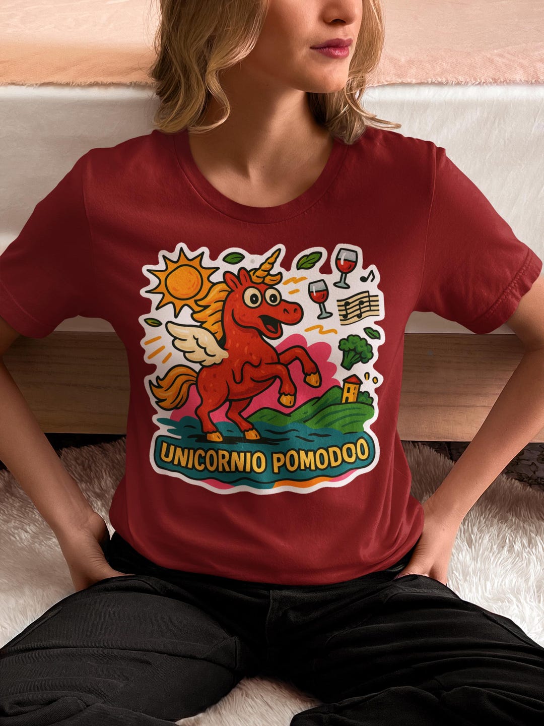 Unicornio Pomodoro Meme Tee, Tomato Unicorn Shirt, Funny Italian Food ...