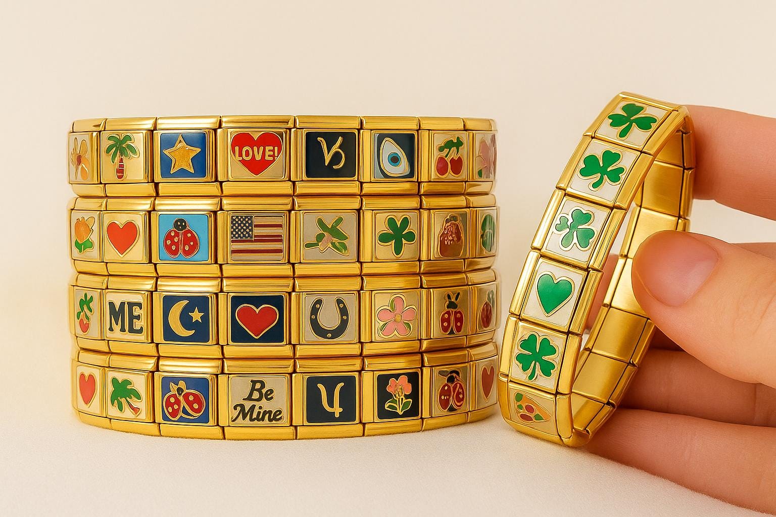 Custom Italian Charm Bracelet, Personalized Italy Charms, Gold Charm ...