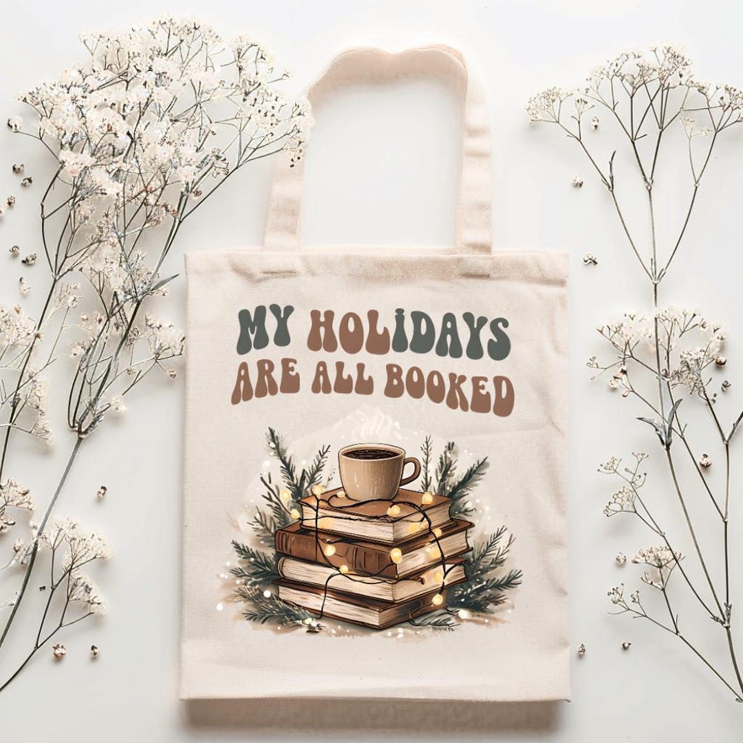 Book Tote Bag Canvas Reading Holiday Gift Book Lover Cotton Tote ...
