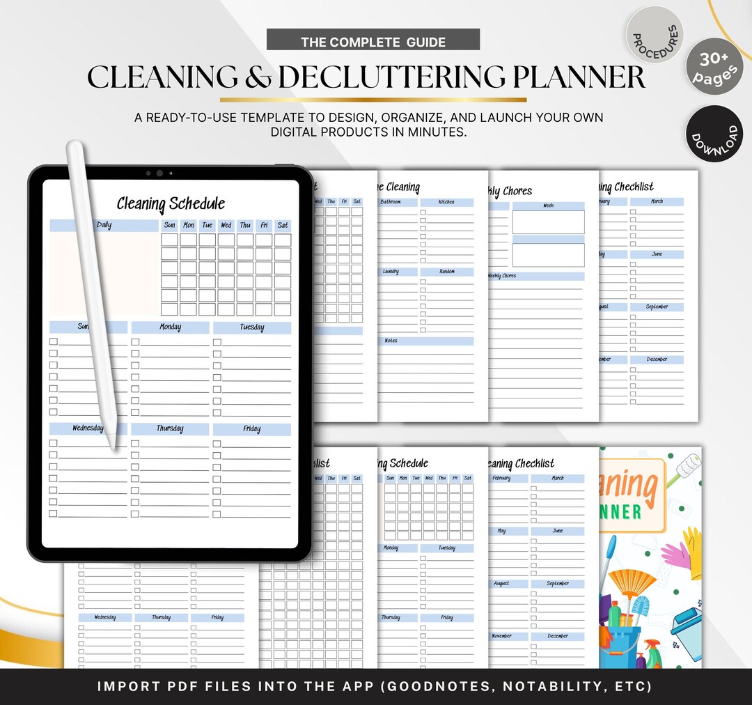 Printable Cleaning Planner Digital Download Adult Printables Home ...