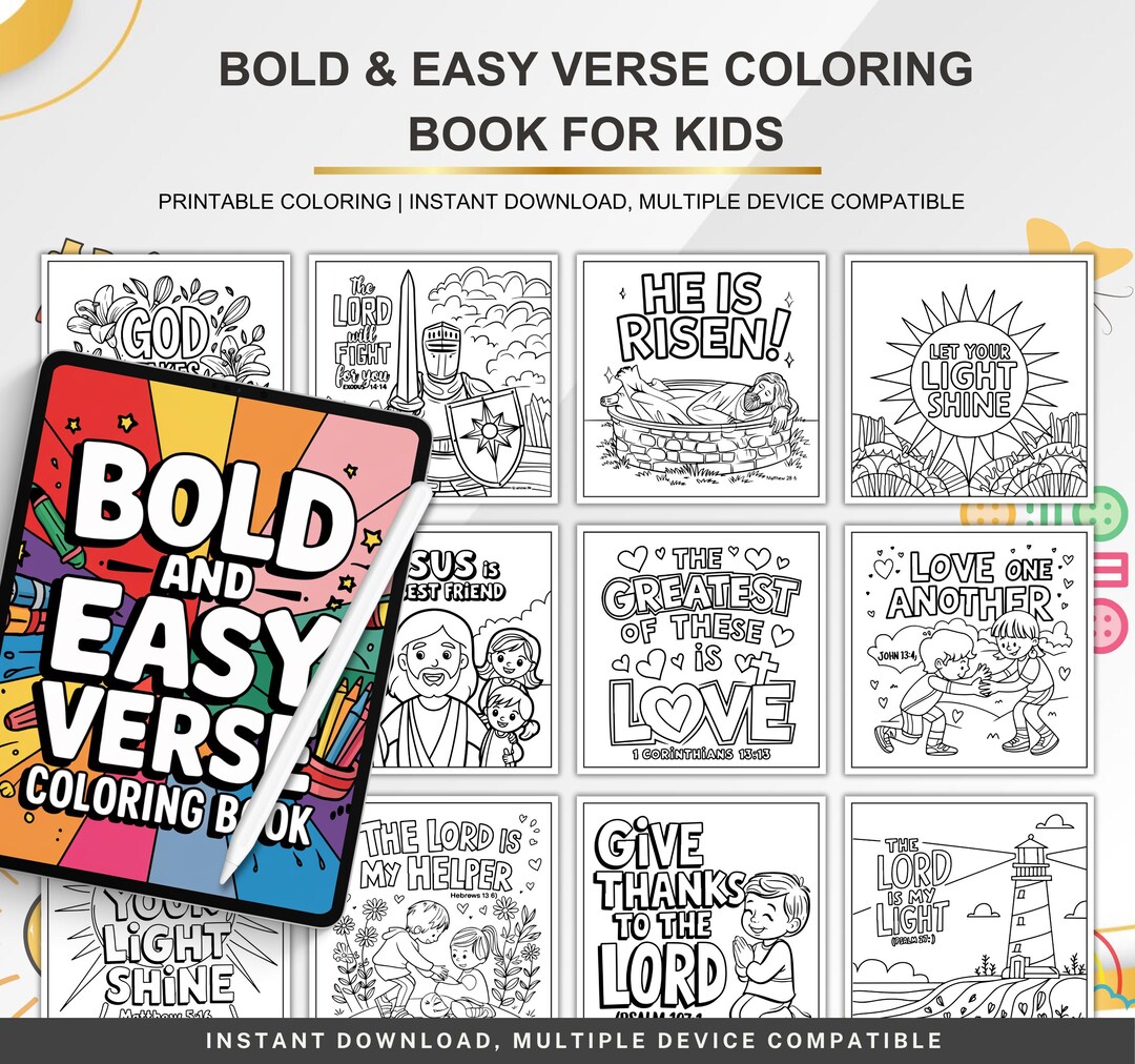 Large Print Bible Verse Coloring Book: Christian Scripture (PDF ...