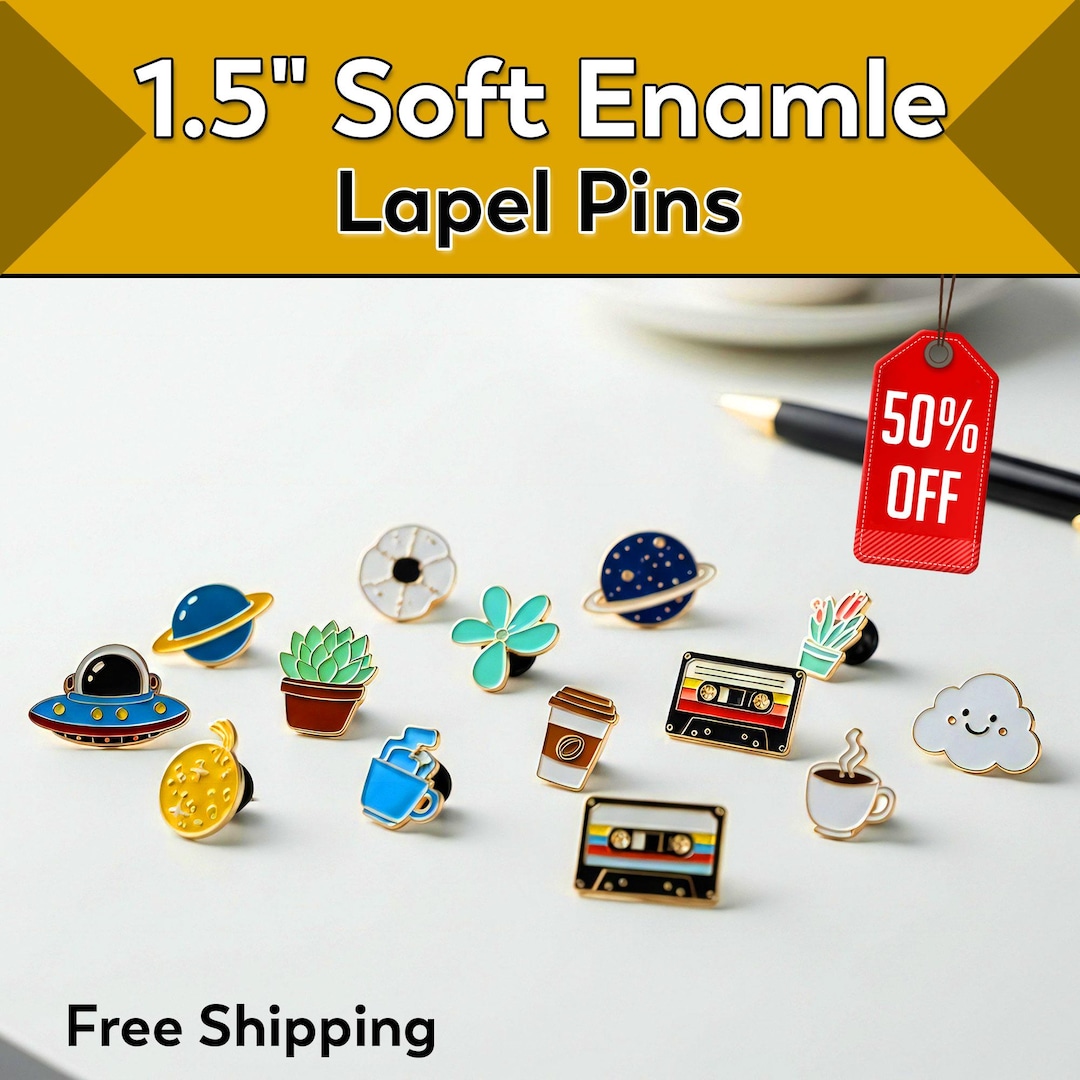 1.5 Inches Custom Soft Enamel Pins | Personal Lapel Pins | Custom Logo ...