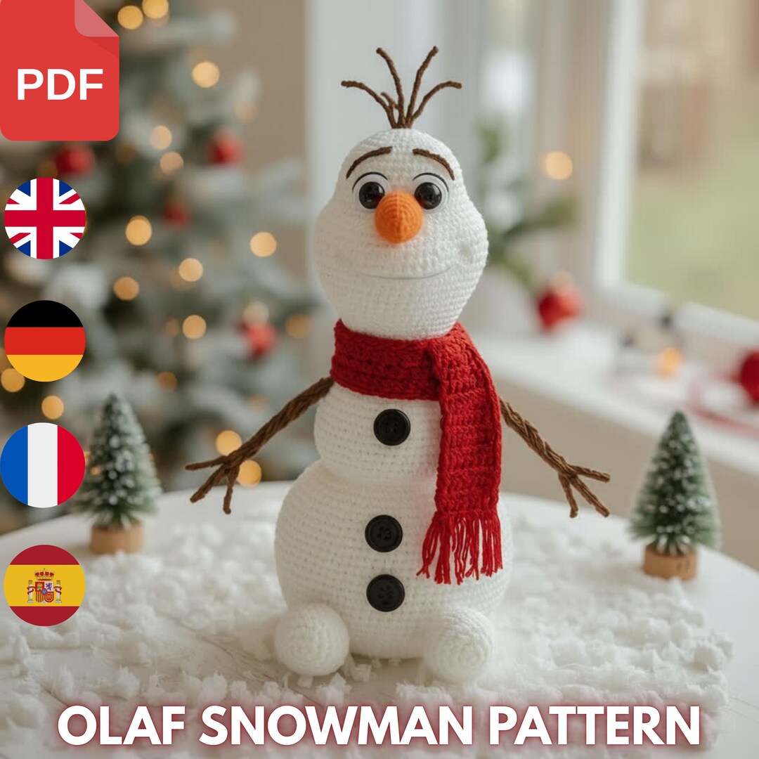 Olaf Inspired Snowman Crochet Pattern | Amigurumi Plush (PDF) - Etsy