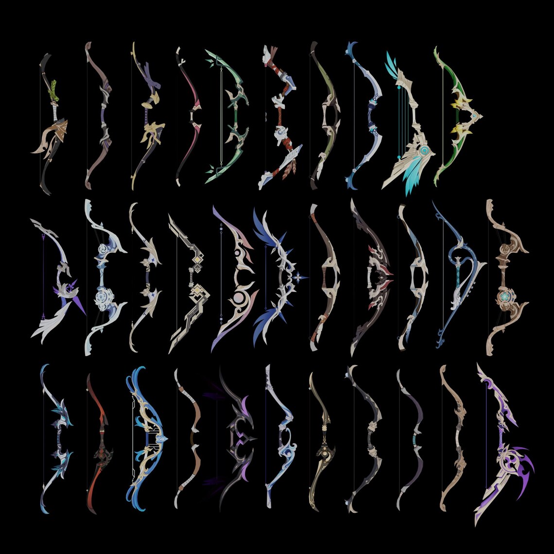 3D Bow Model Pack – Fantasy Ranged Weapons, Game Assets (digital ...