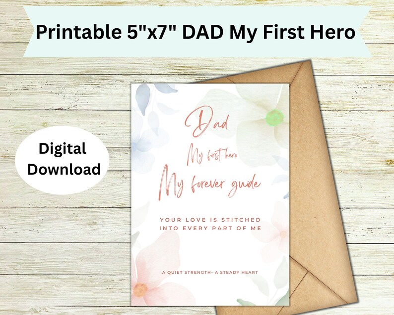 Printable Father’s Day Card From Child – My First Hero My Forever Guide ...