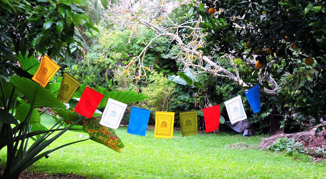 Handmade Buddha of Compassion Prayer Flags With English - Etsy
