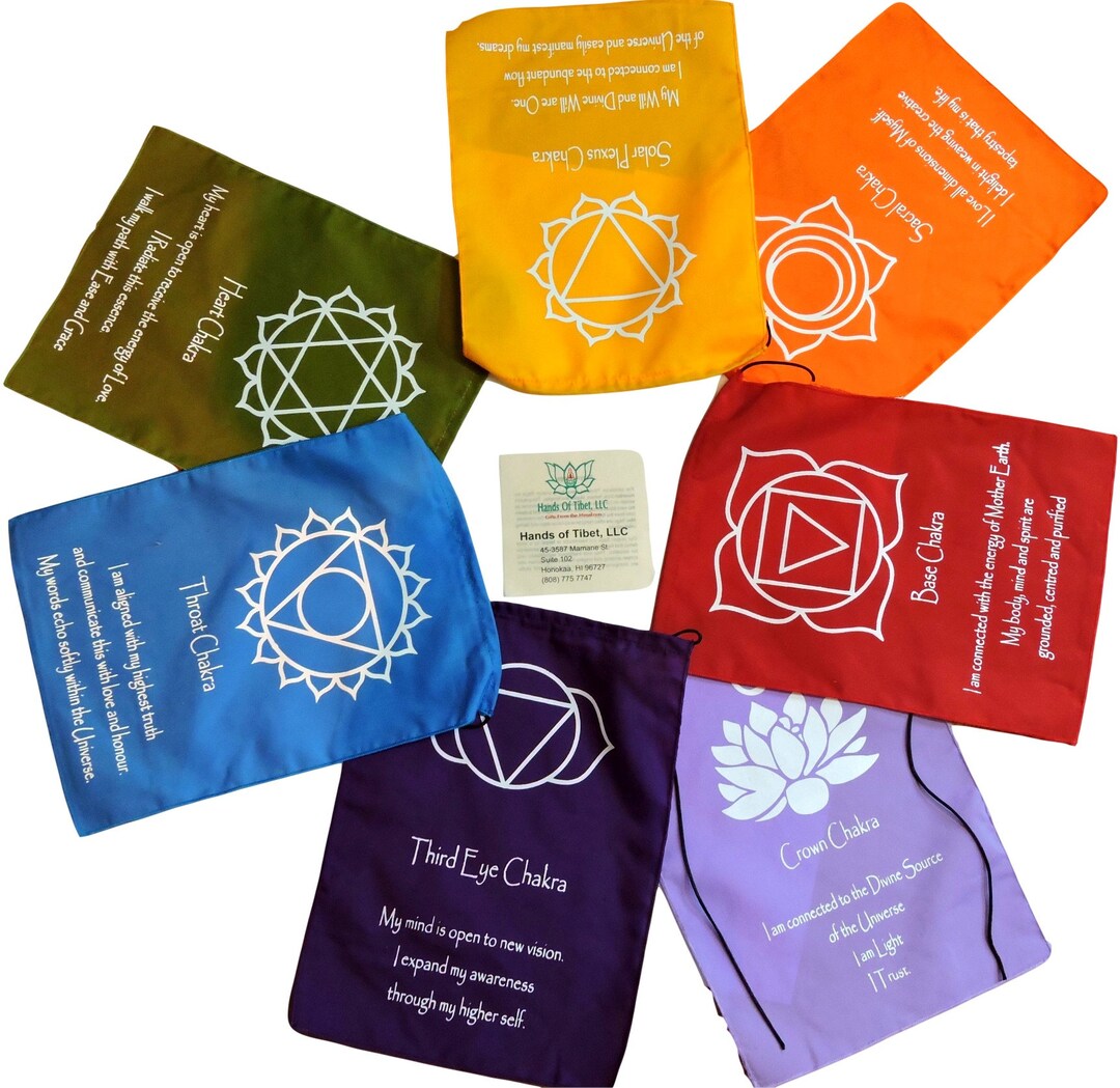 Large Seven Chakra Prayer Flags - Etsy