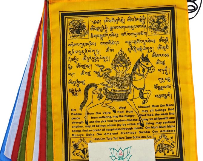 Handmade Tibetan Wind Horse Prayer Flags With English Translation ...
