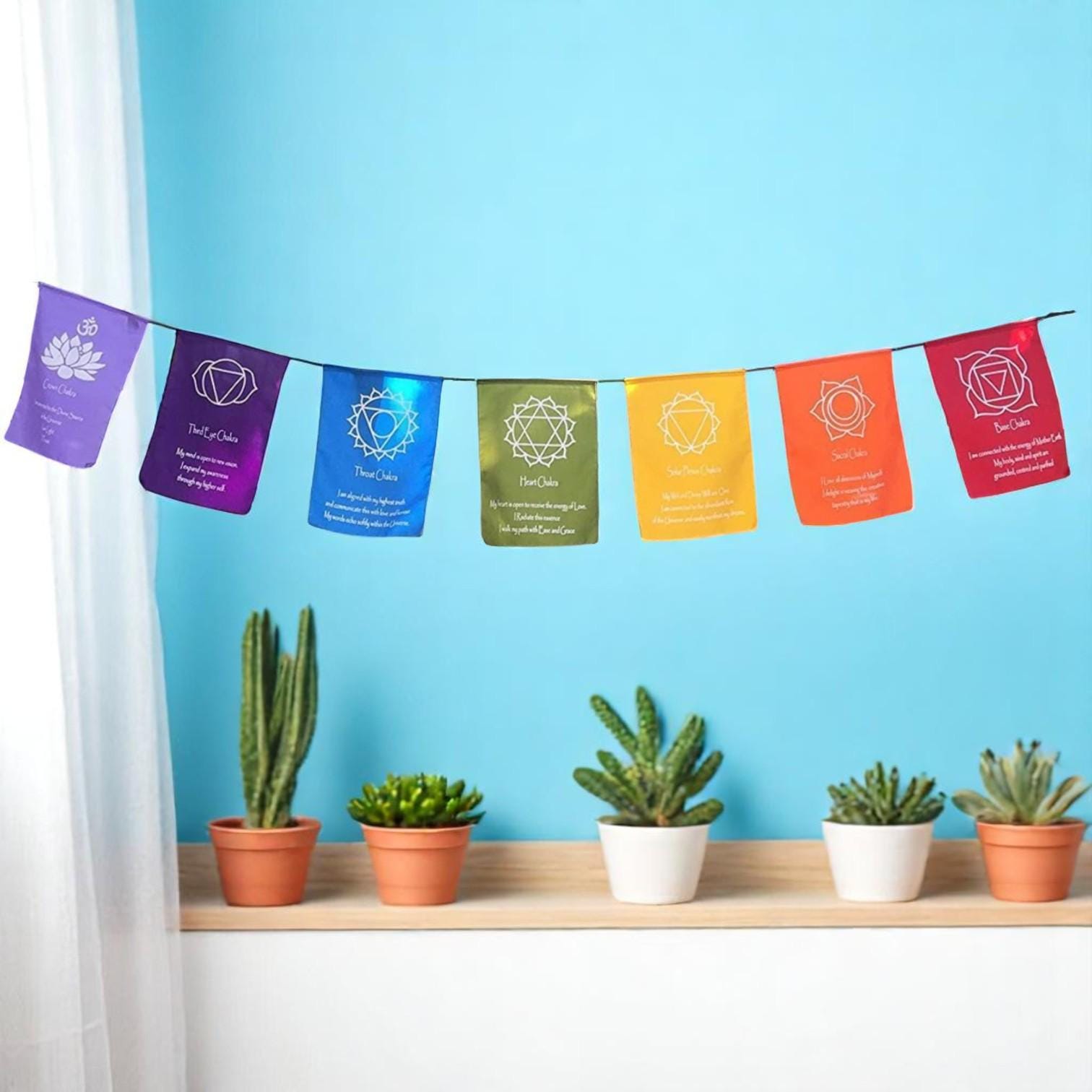 Large Seven Chakra Prayer Flags - Etsy