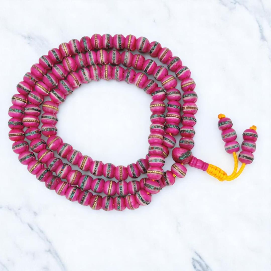 Tibetan Yak Bone 108 Beads Embedded Necklace for Meditation - Etsy