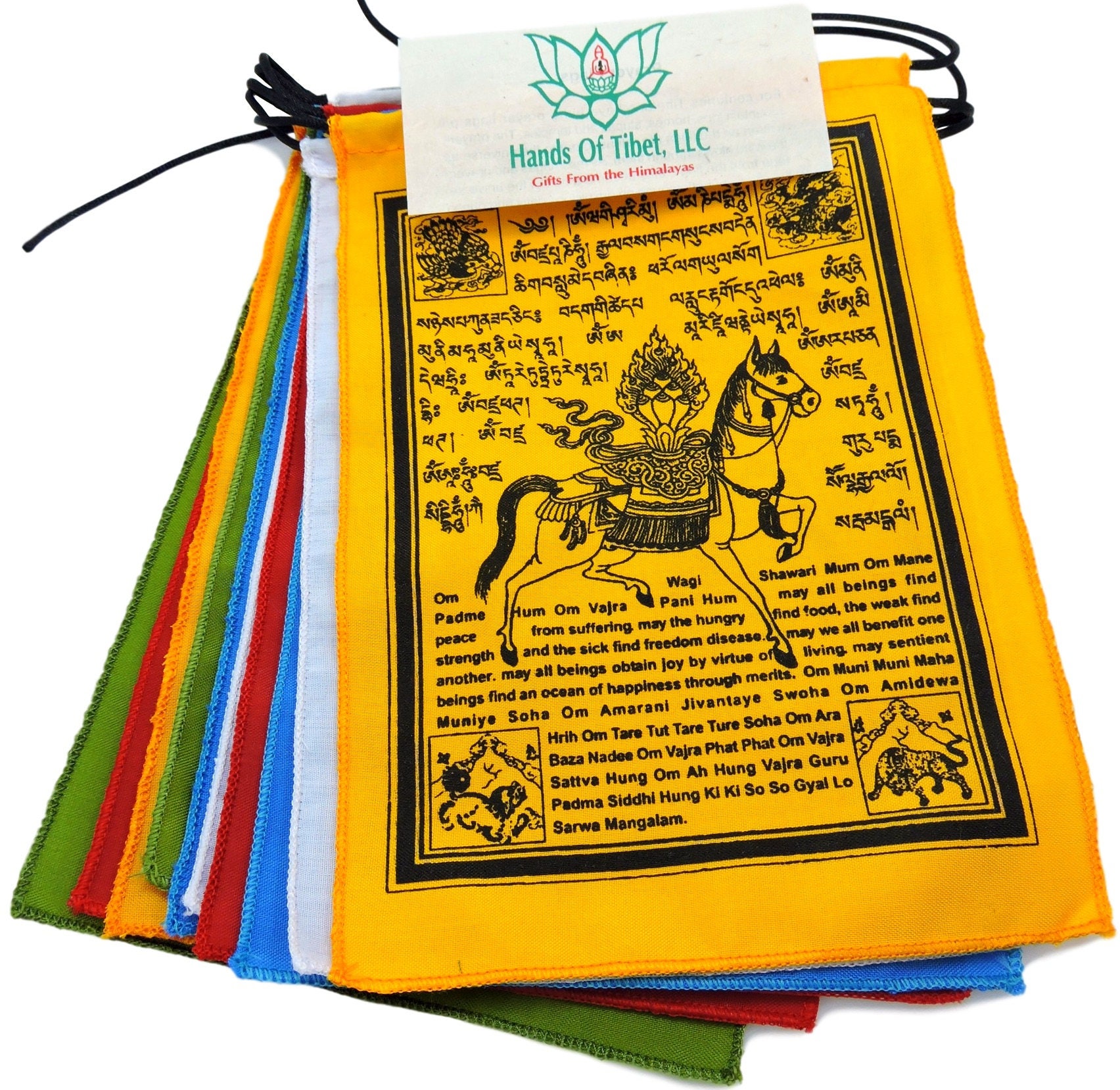 Handmade Tibetan Wind Horse Prayer Flags With English - Etsy UK