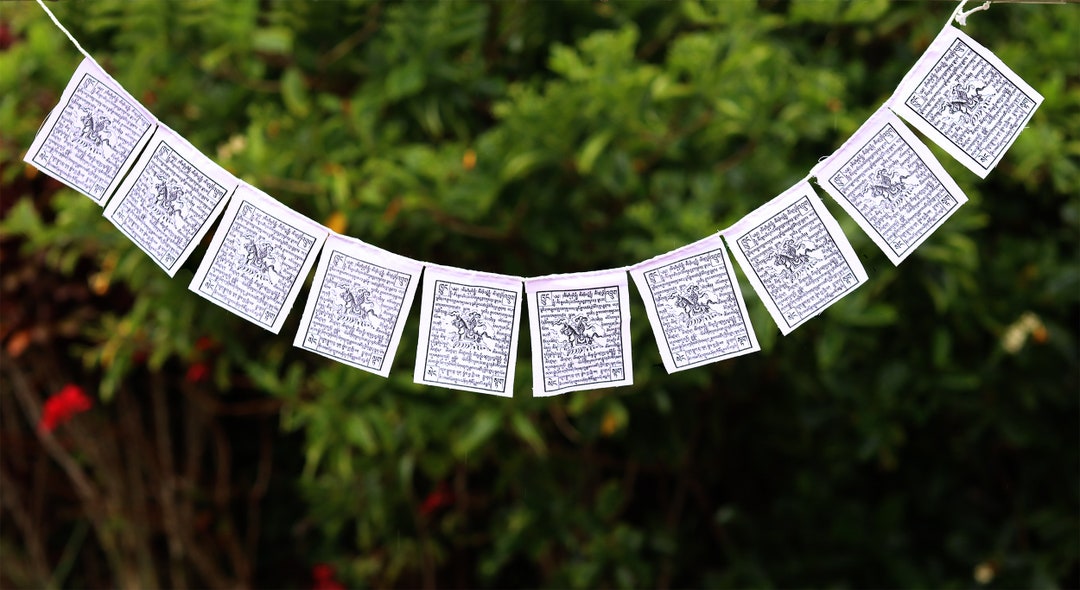 Wind Horse Mini Prayer Flags Solid White - Etsy