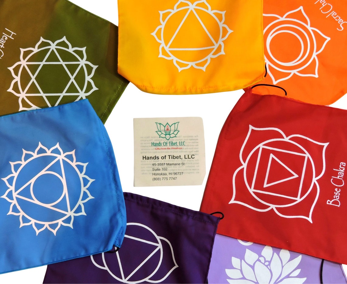 Large Seven Chakra Prayer Flags | Etsy