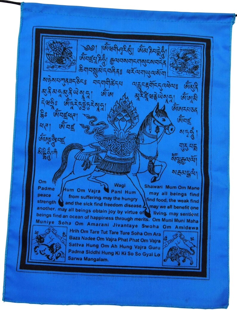 Handmade Tibetan Wind Horse Prayer Flags With English | Etsy