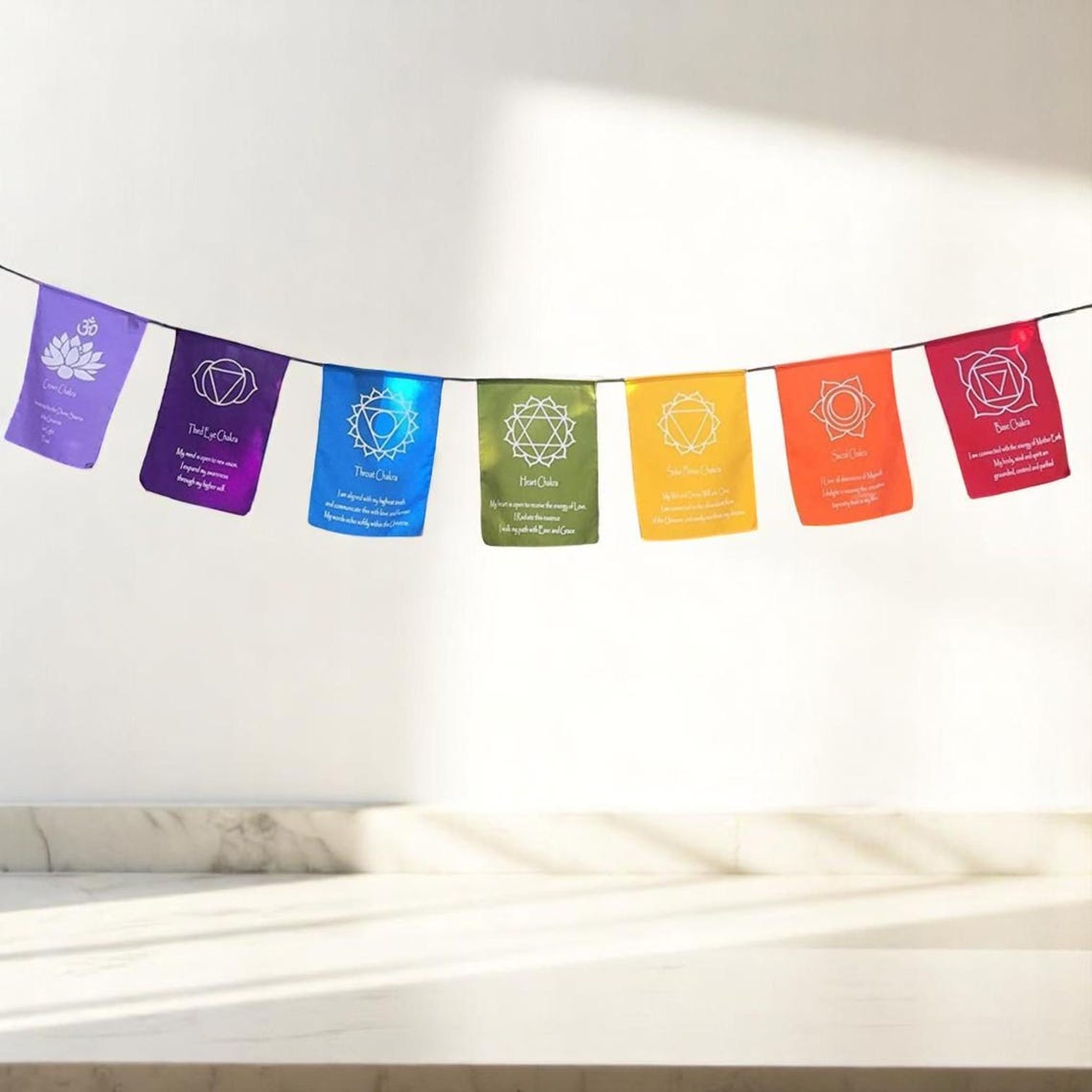 Large Seven Chakra Prayer Flags - Etsy
