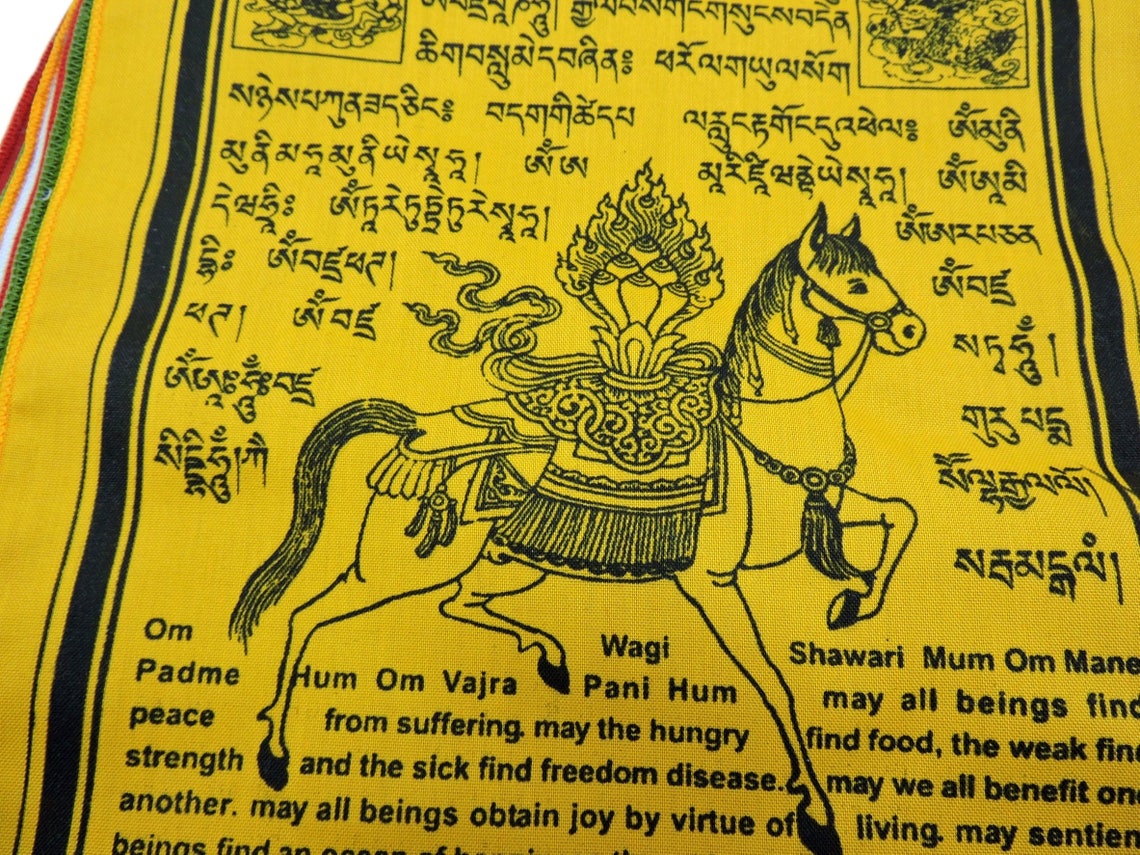 Handmade Tibetan Wind Horse Prayer Flags With English | Etsy