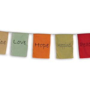 Handmade Tibetan Affirmation Prayer Flags, Dream Faith Believe Hope ...
