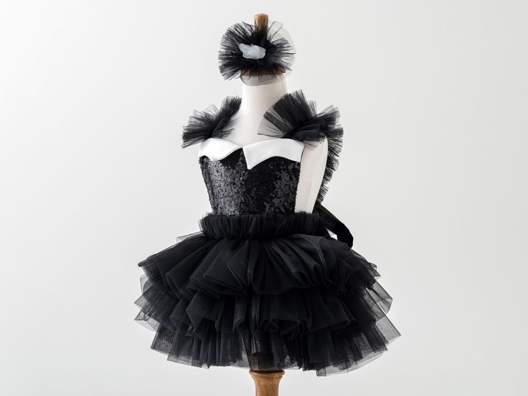 Wednesday Addams Dress for Toddler - First Birthday Dress - 1st ...