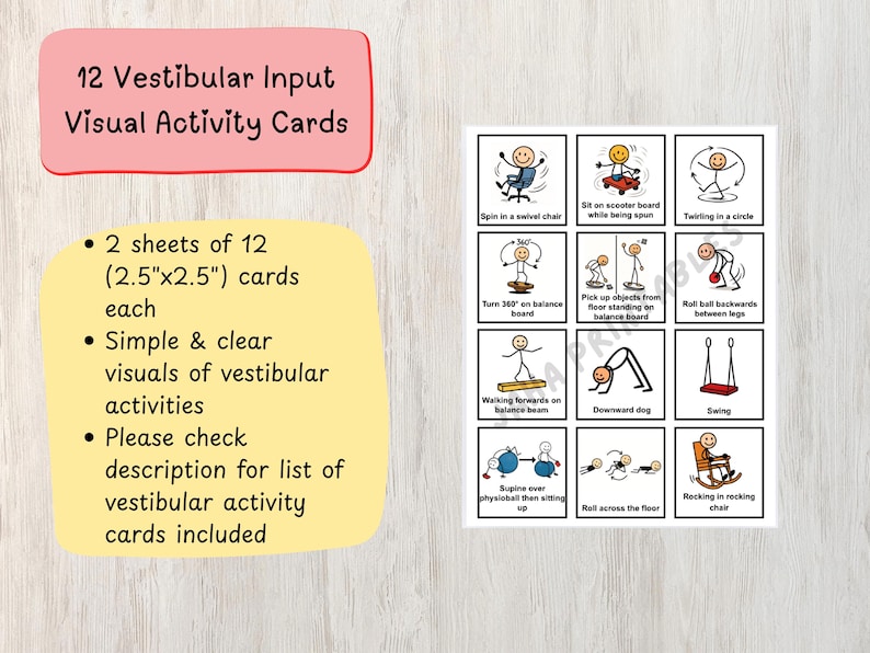 36 Sensory Input Visual Cards | OT/PT Printable PDF Proprioceptive ...