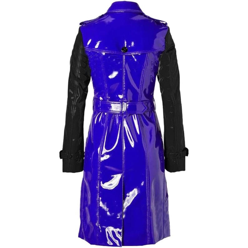 Gothic PVC Trench Coat: Shiny Purple & Black Vinyl Raincoat - Etsy