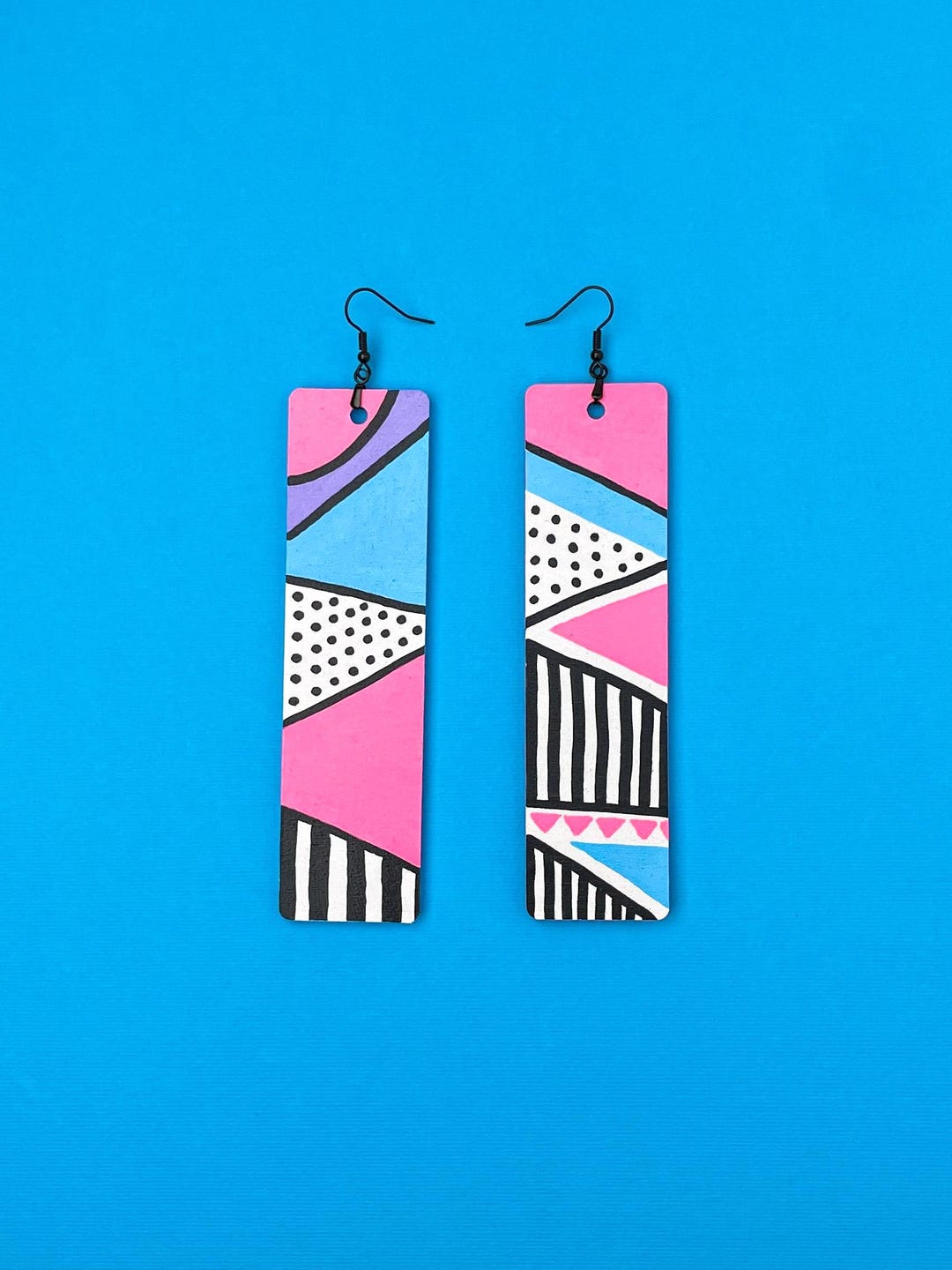Huge Statement Earrings — Long Maximalist Memphis Style Jewellery in ...