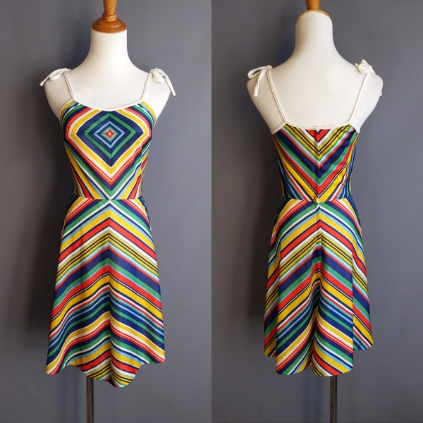 Rainbow Stripe Dress - Etsy