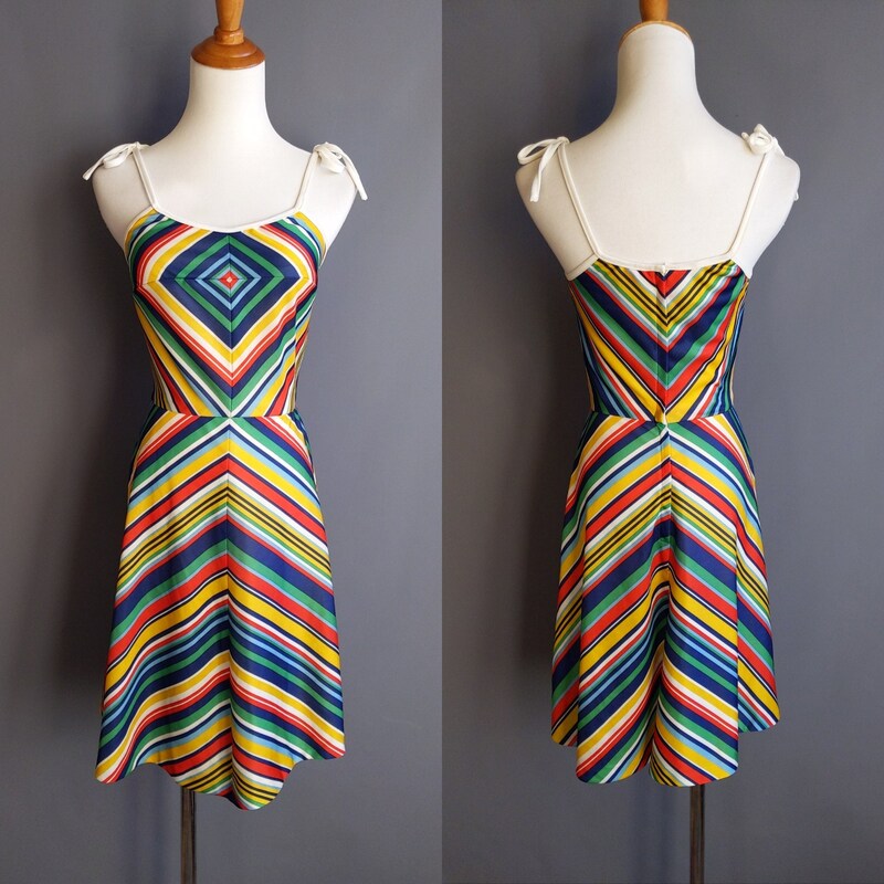 Rainbow Stripe Dress - Etsy