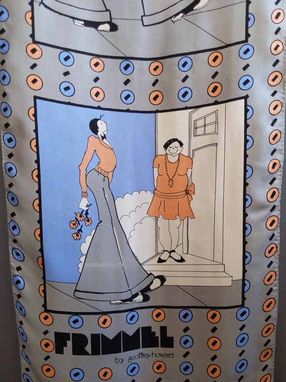 1970 Frimmel cartoon silk scarf, pop art, Geoffrey Ho… - Gem