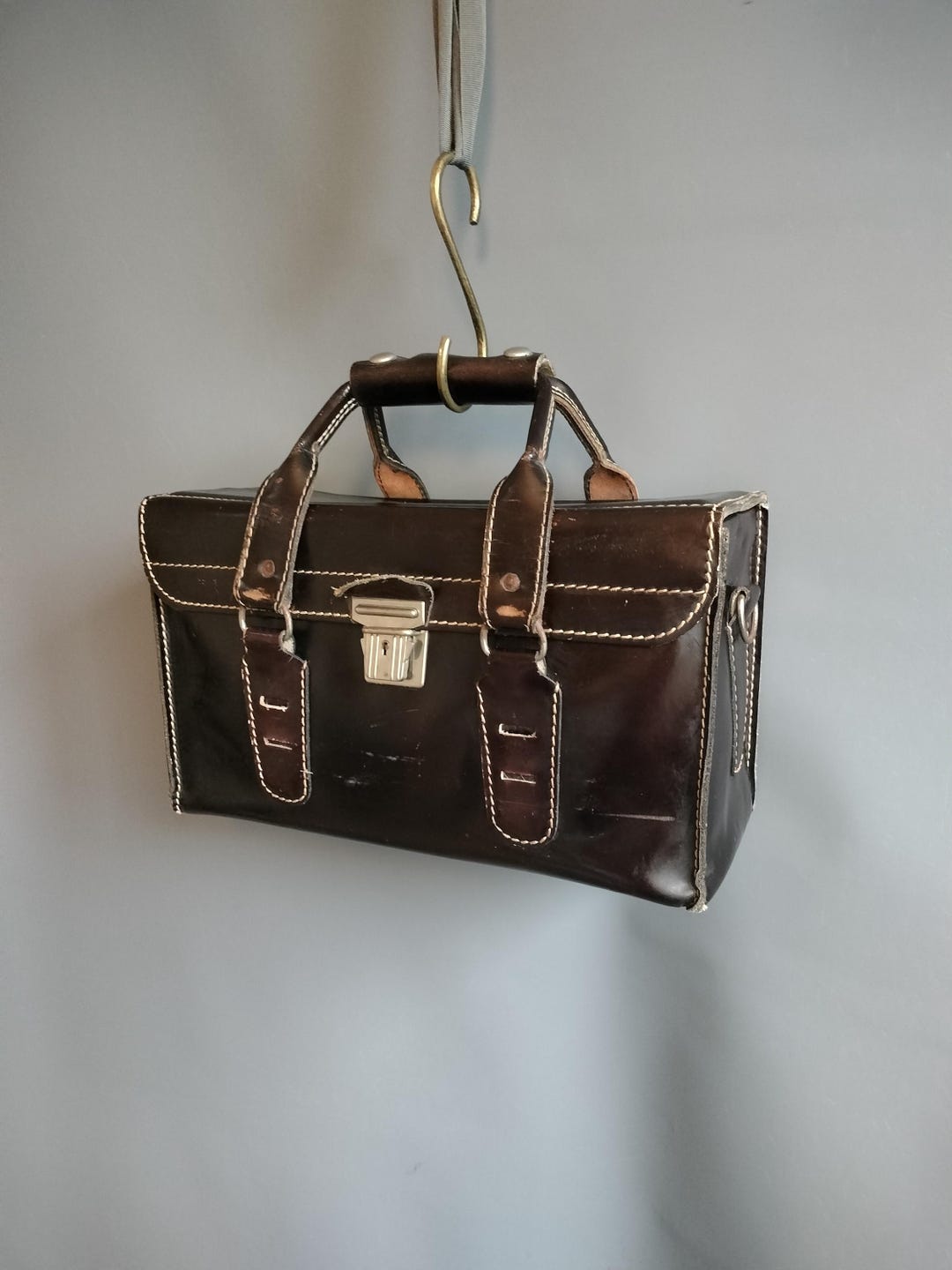 1950s Leather Camera Bag, Dark Chocolate Brown, 50s Vintage Satchel - Etsy