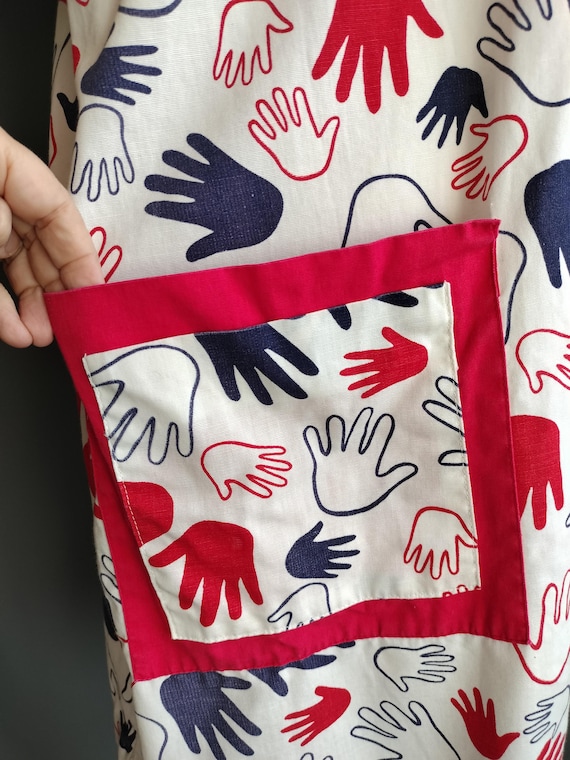 1960s pop art mod hippie kimono robe, hand novelty pr… - Gem