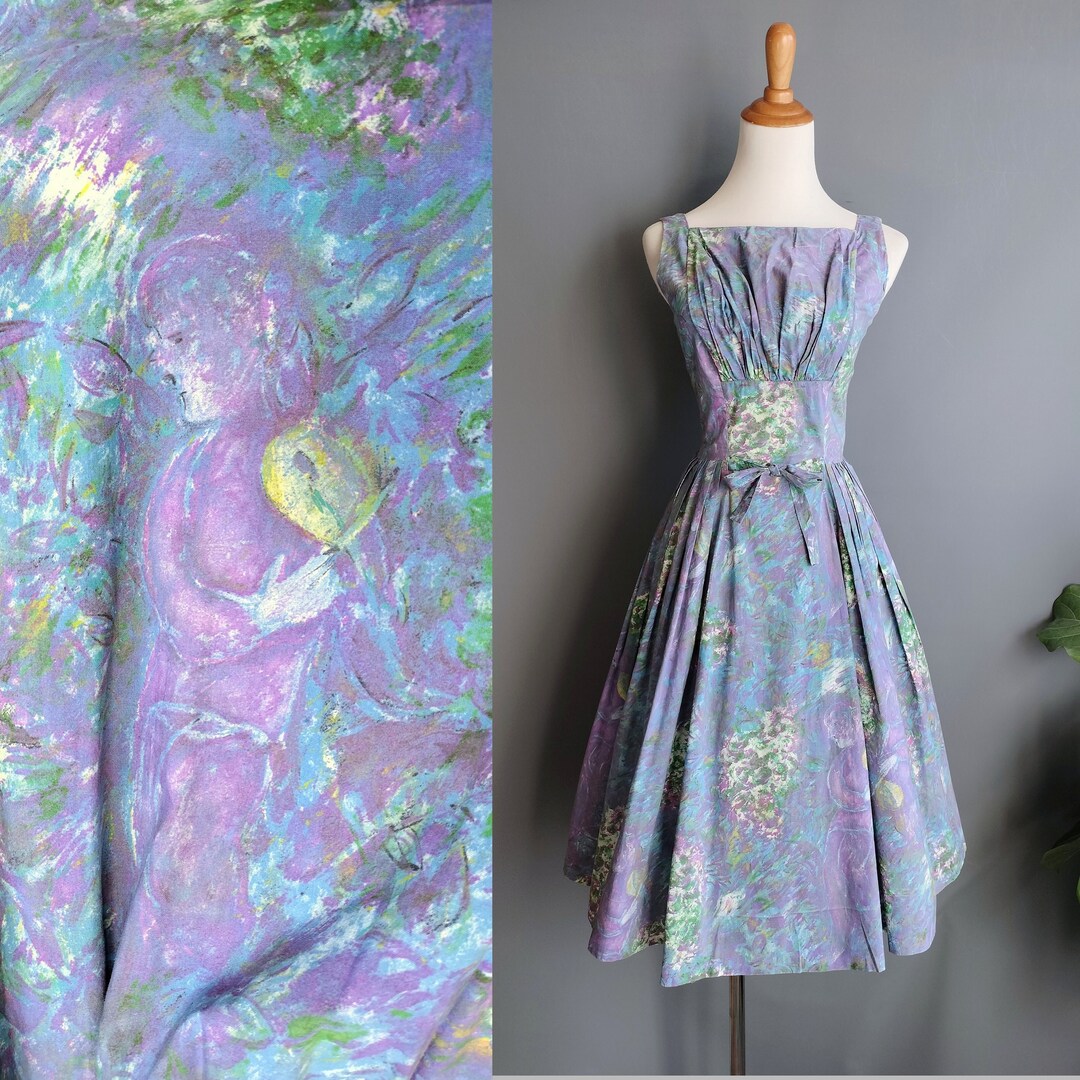 1955 Marc Chagall Print Dress, Fuller Fabrics Modern Masters, Evening ...