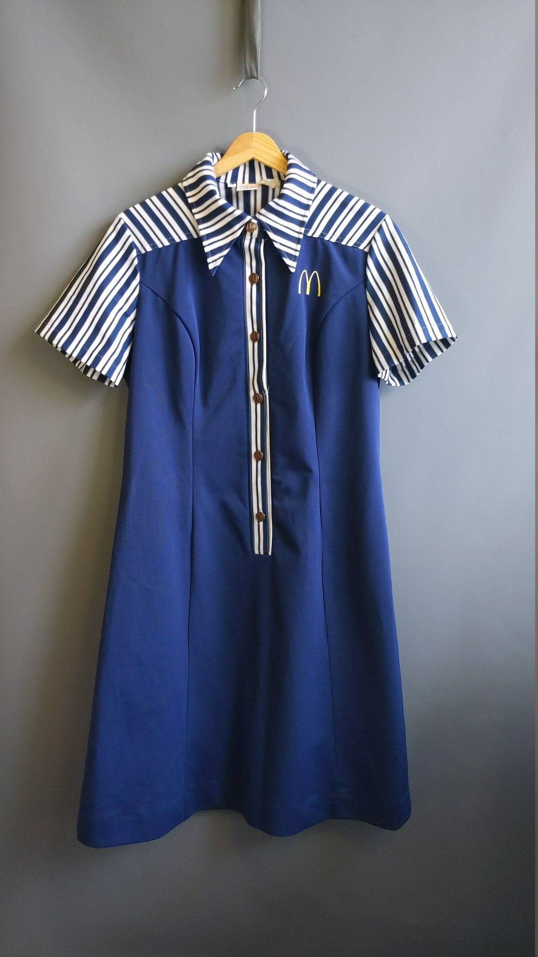 1970s Mcdonald's Uniform Dress Stan Herman Design Large - Etsy