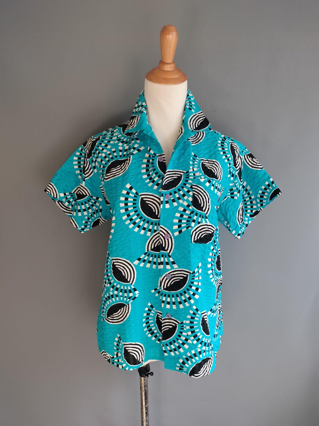 1980s Esprit Sport Postmodern Print Shirt, Sottsass Influenced, Memphis ...