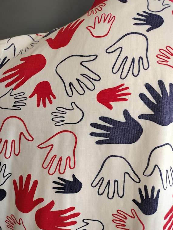 1960s pop art mod hippie kimono robe, hand novelty pr… - Gem