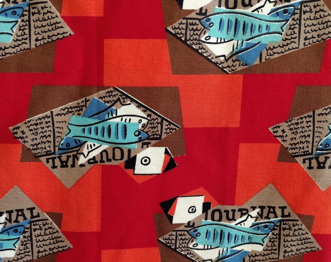1956 Picasso Print Fabric, Fuller Fabrics Modern Masters, 1950s Novelty ...