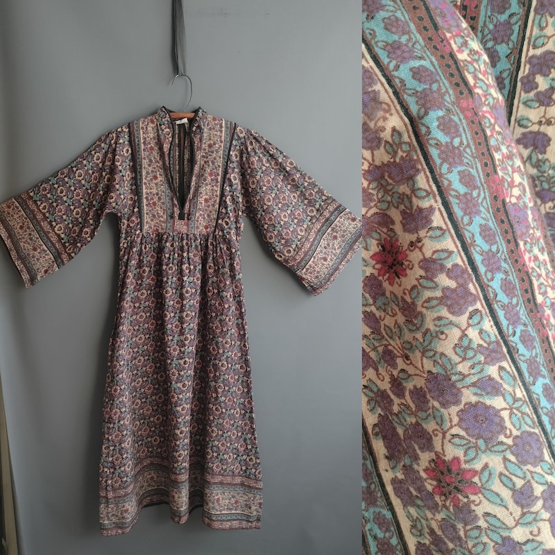 Vintage 70's Indian Dress - Etsy