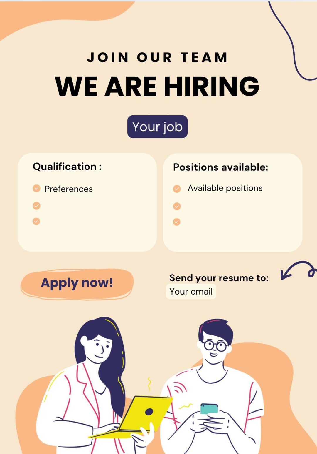 Job Advertisement, Customisable, PDF File, Job Apply Poster - Etsy