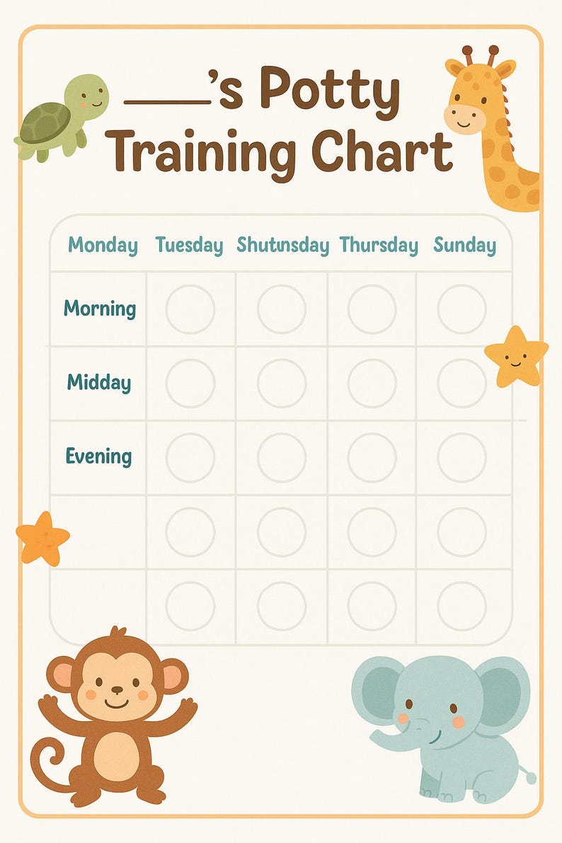 Personalized Potty Training Chart – Printable Toddler Reward Sticker ...