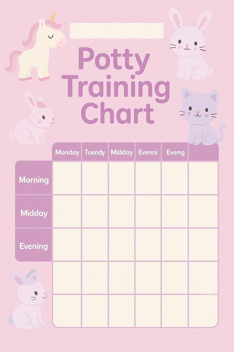 Girls Potty Training Chart – Printable Toddler Reward Sticker Chart ...