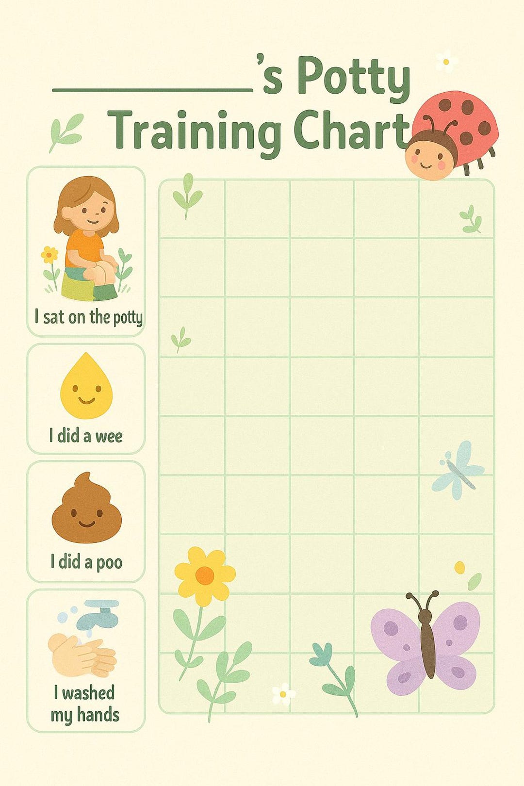 Personalized Potty Training Chart – Printable Toddler Reward Sticker ...