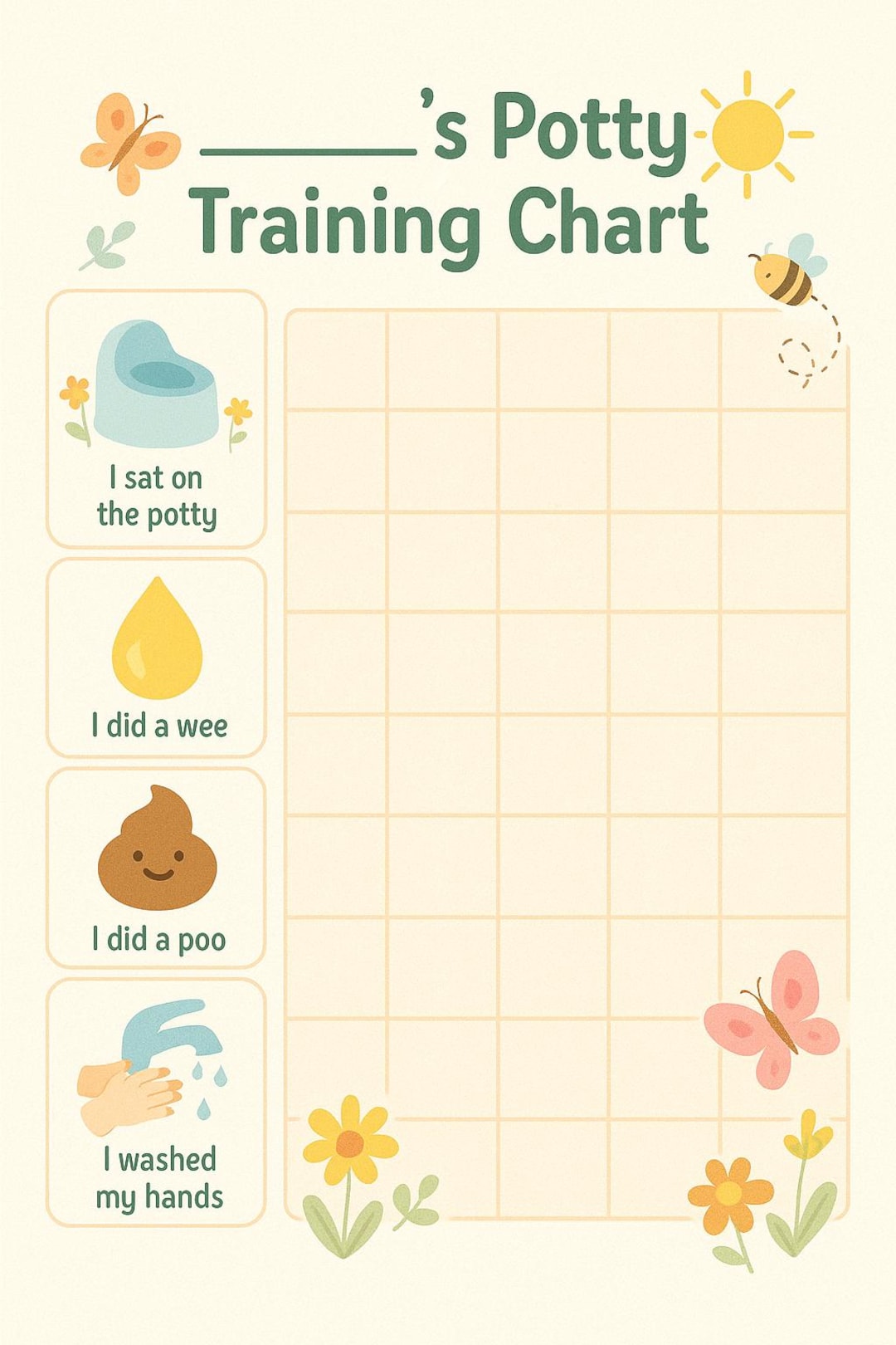 Personalized Potty Training Chart – Printable Toddler Reward Sticker ...