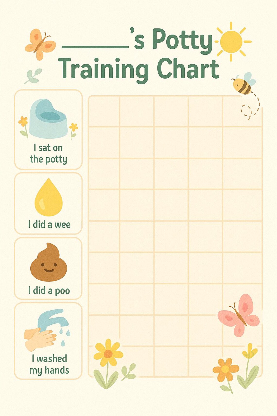 Personalized Potty Training Chart – Printable Toddler Reward Sticker ...