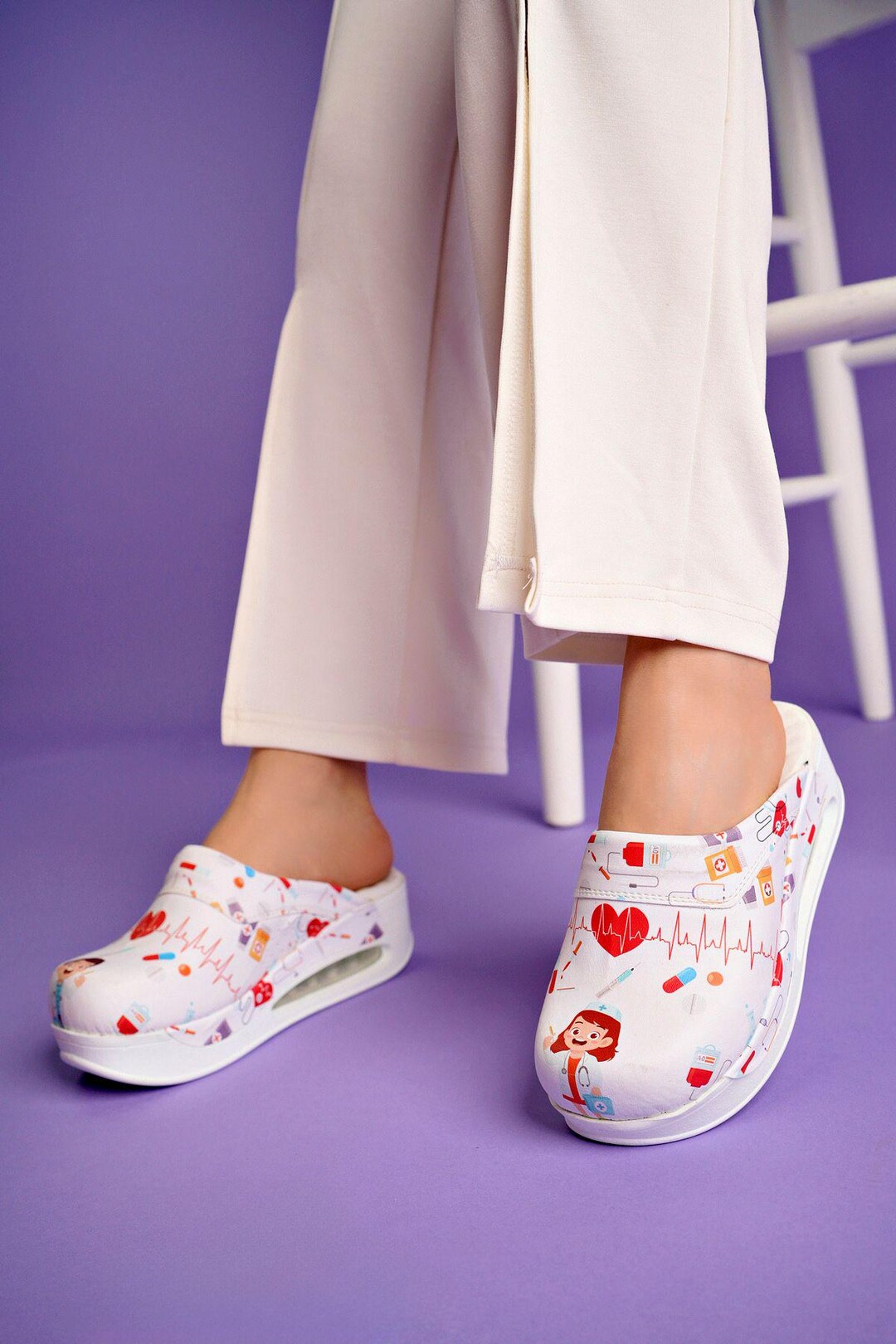 Heartbeat Design Orthopaedic Clogs – Air Cushion Leather Shoes for ...