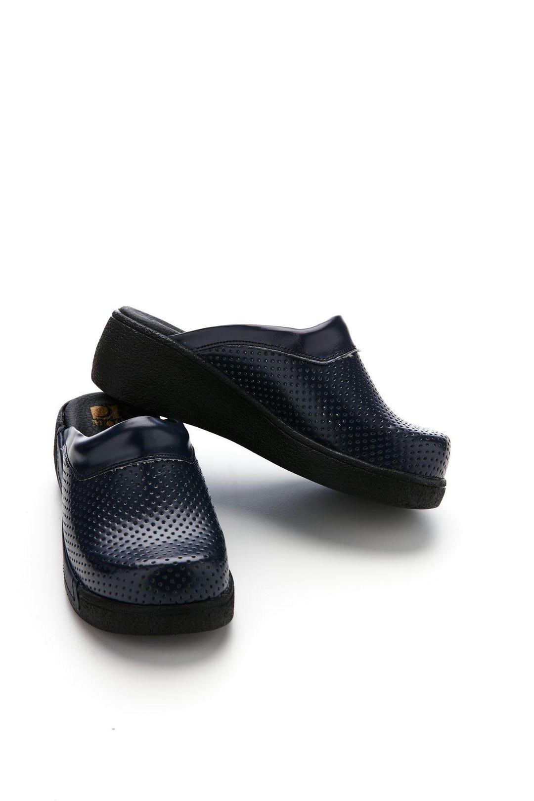 Navy Blue Medical Wedge Heel Clogs for Nurses & Doctors – Orthopedic ...